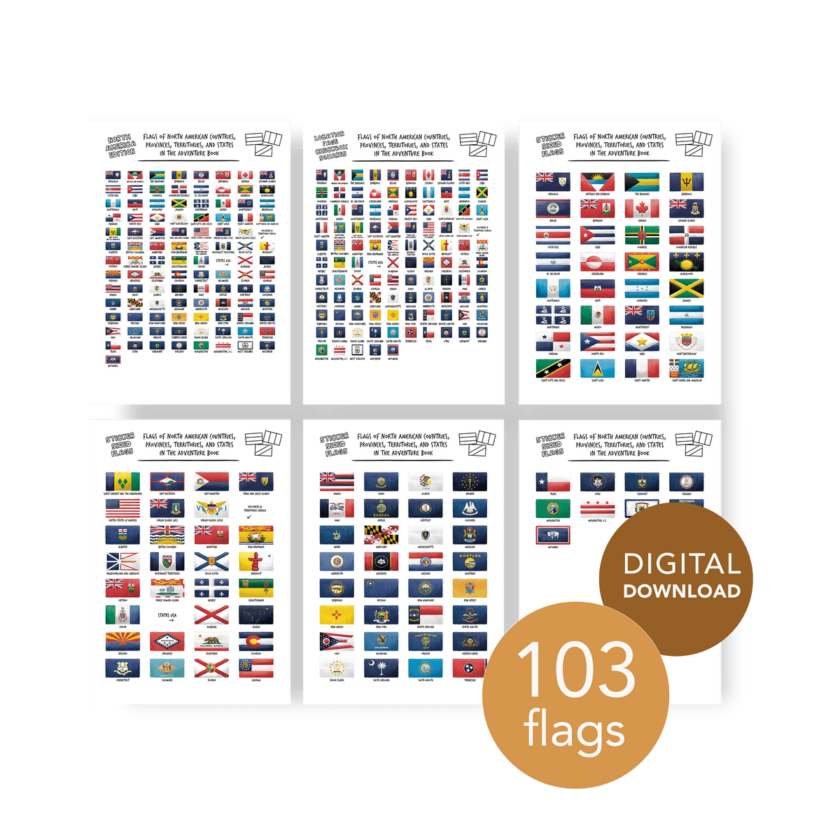 Printable North America Flags Set (Digital Download) – The Adventure Book